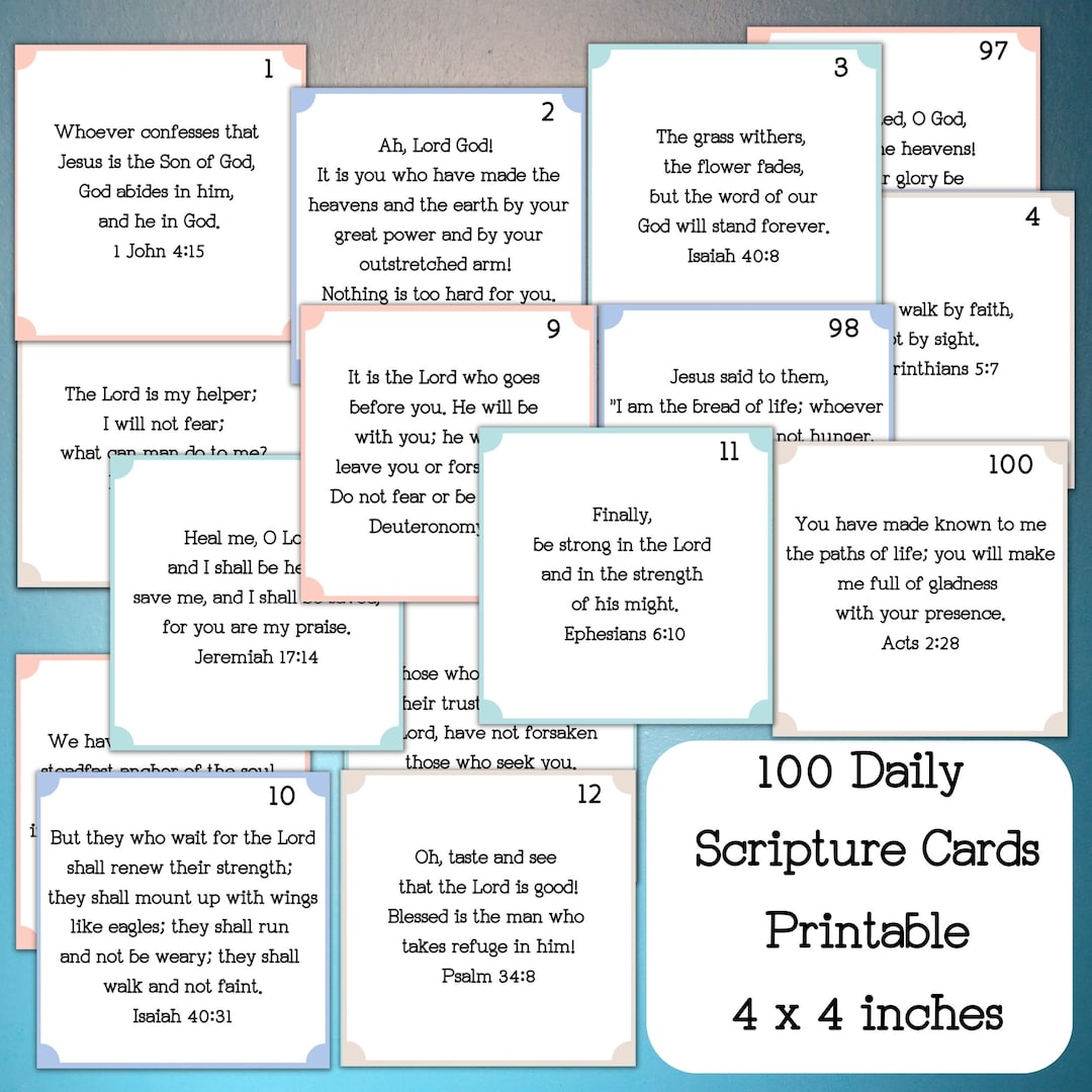 Tarjetas de versículos bíblicos Tarjetas de las Escrituras - Etsy España