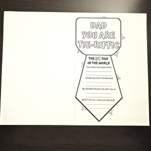Father's Day Card Activity Sunday School Craft for Dad Coloring Tie Tie ...