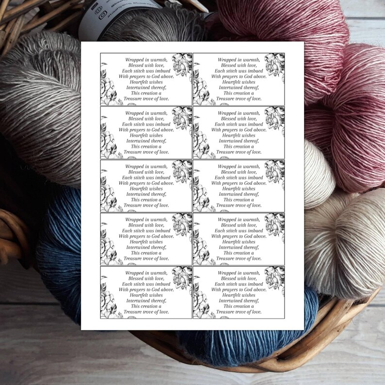 Prayer Shawl Tags: Crochet Knitting Blessing (digital Download) - Etsy
