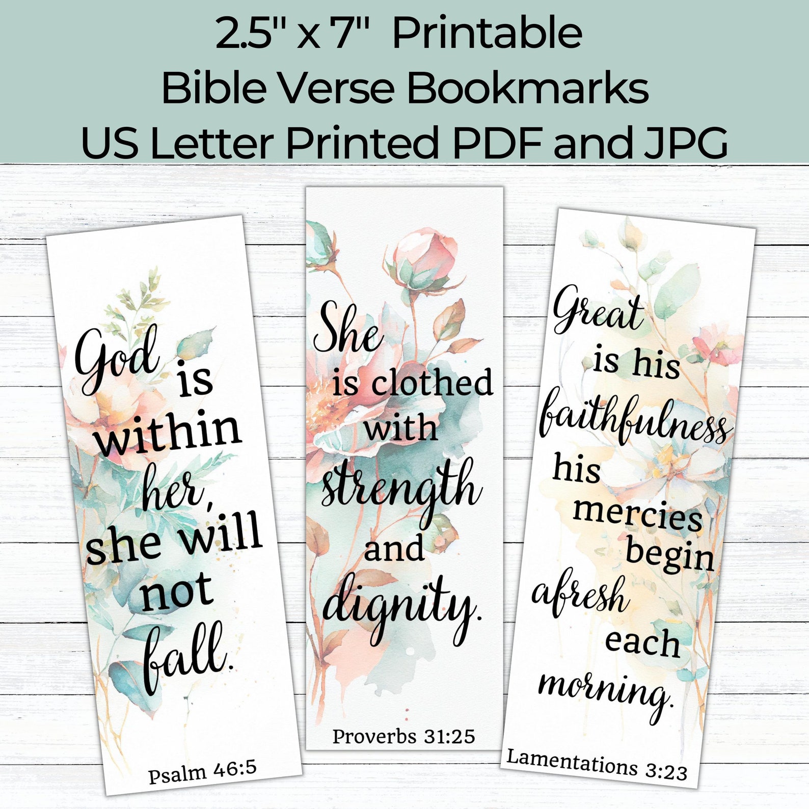 Printable Bible Verse Bookmark Set Digital Bookmark Bundle Scripture ...