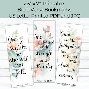 Printable Bible Verse Bookmark Set Digital Bookmark Bundle Scripture ...