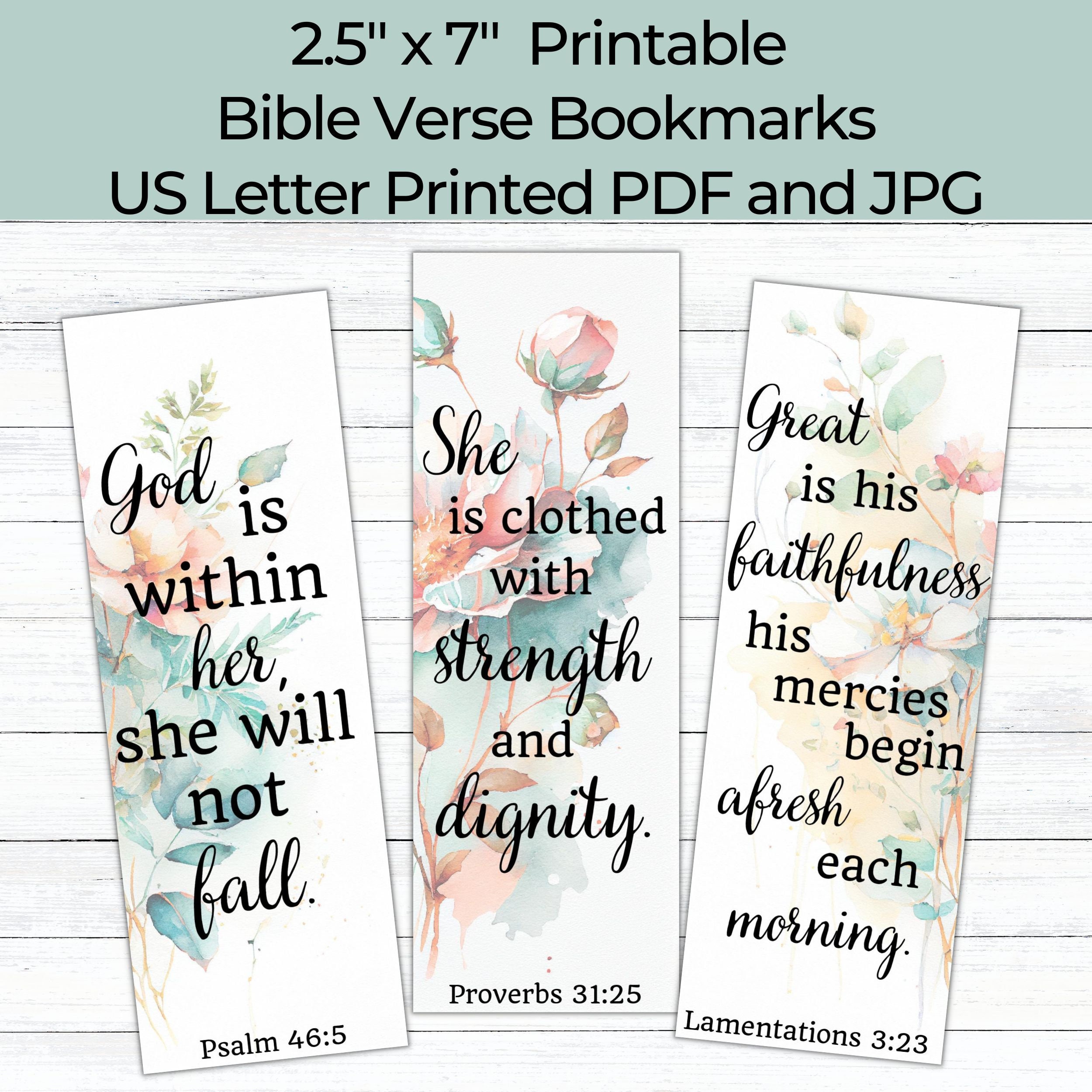 Printable Bible Verse Bookmark Set Digital Bookmark Bundle Scripture ...