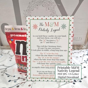 M&M Nativity Legend Christmas Tags Gifts Treats Cards Chocolate Candy ...