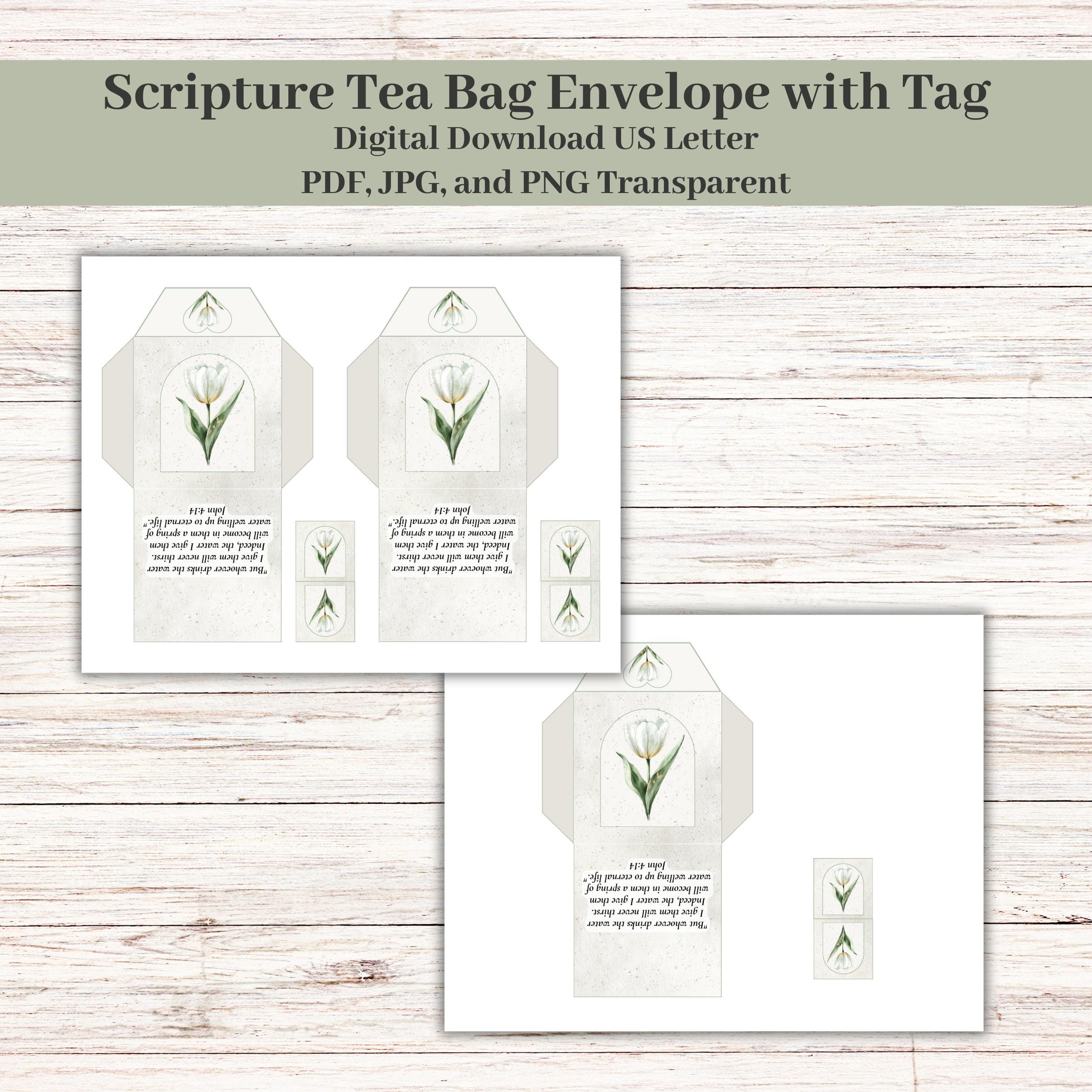 Printable Tea Bag Envelope Tea Bag Wrapper Teabag Holder Tea Bag Lover ...