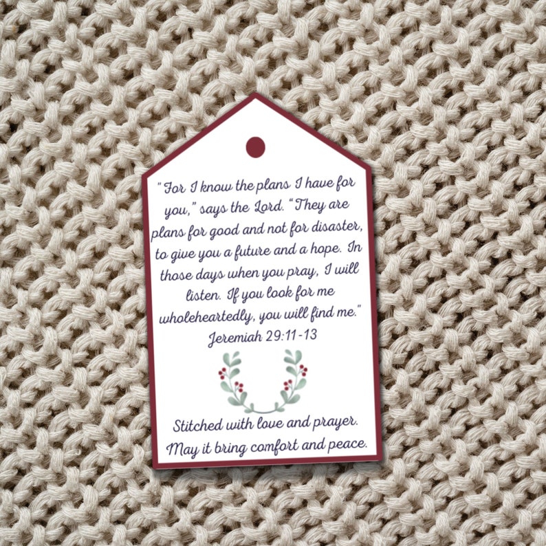 Prayer Shawl Scripture Tag | Prayer Blankettags | Tags for Crochet ...