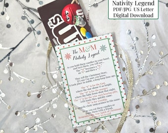 M&M Nativity Legend Christmas Tags Gifts Treats Cards Chocolate Candy ...
