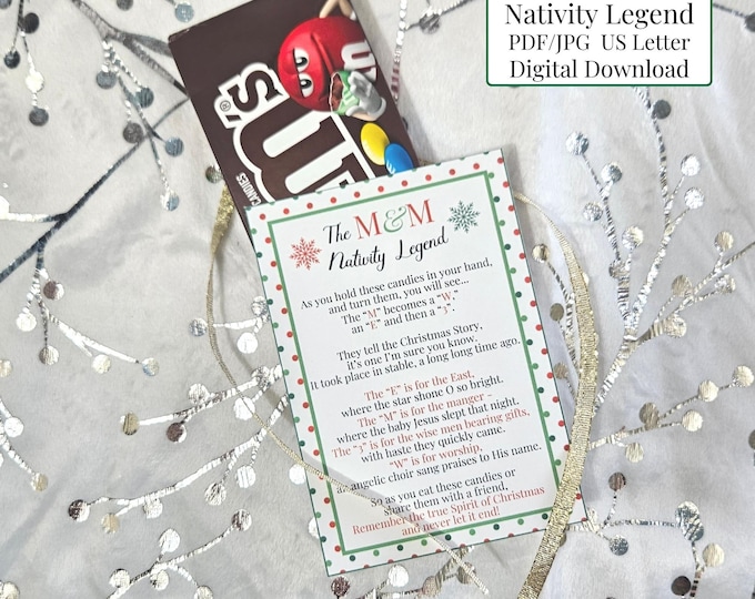 M&M Nativity Legend Christmas Tags Gifts Treats Cards Chocolate Candy ...