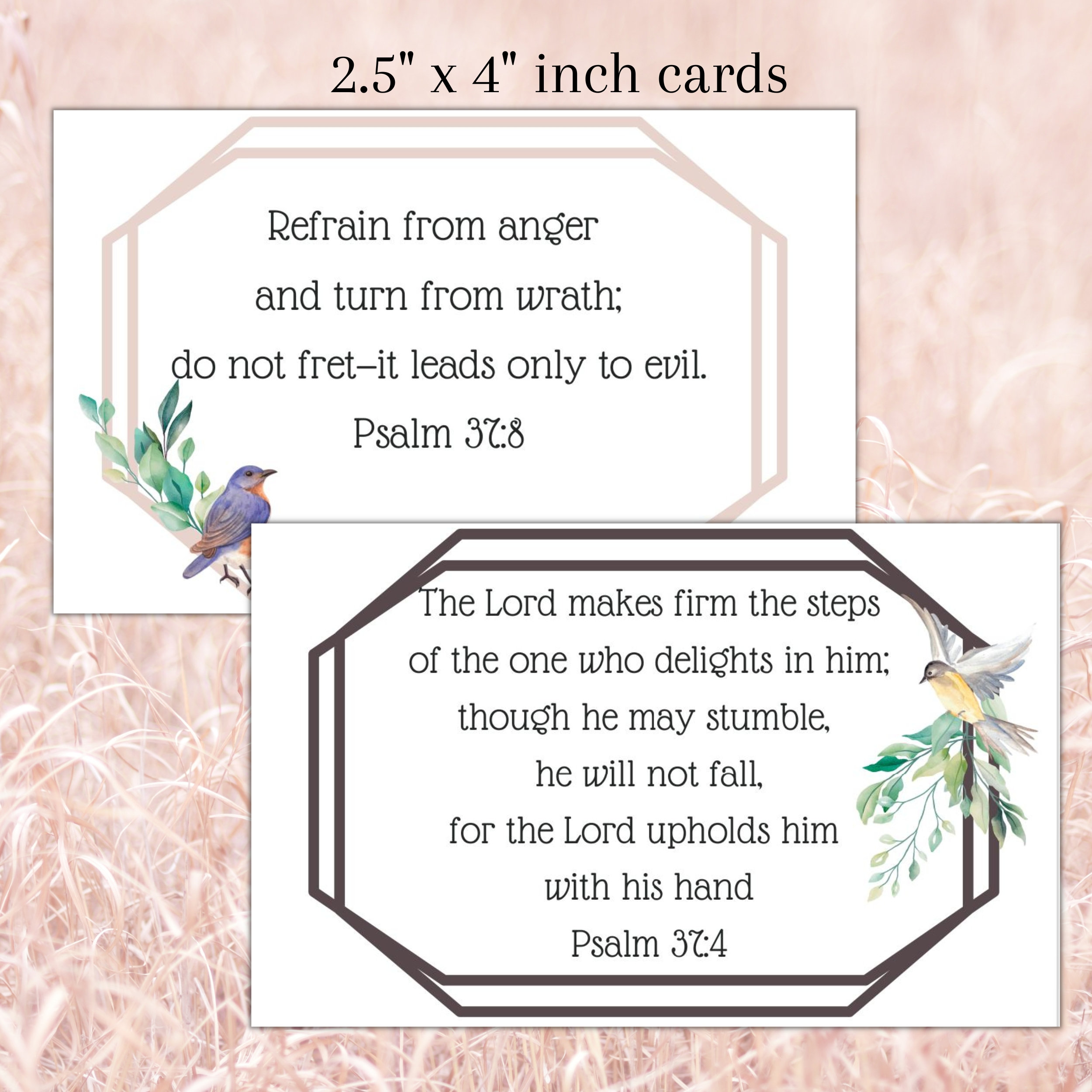 Psalm Scripture Cards Bible Verse Cards Encouraging Words Digital ...