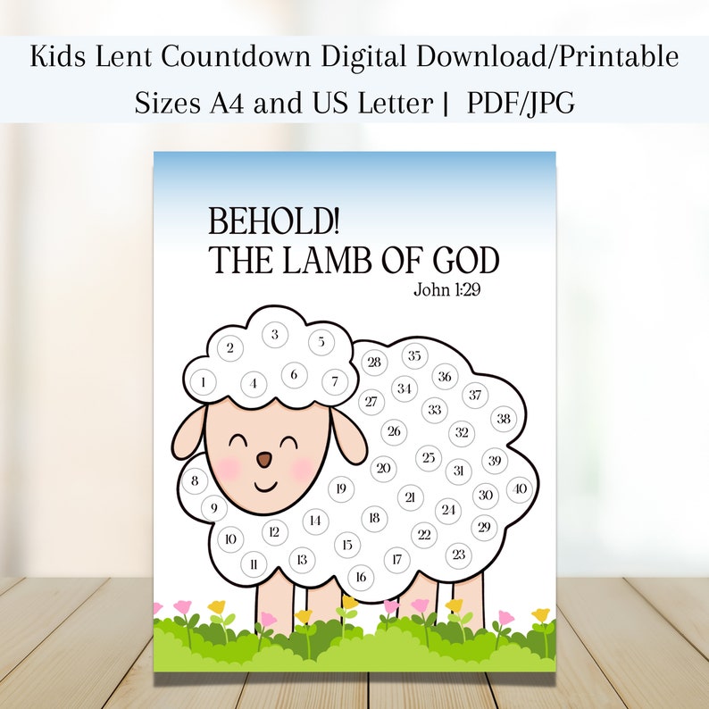 40 Days Lenten Countdown Calendar Activity for Kids - Etsy