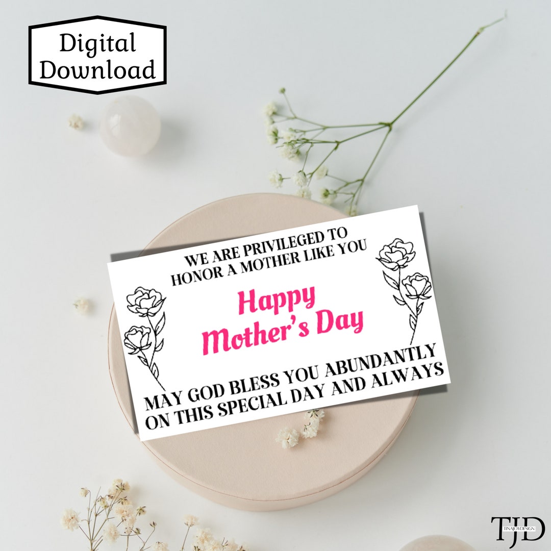 Mother's Day Church Cards Mother's Day Tea Gift Bag Cards Tags ...
