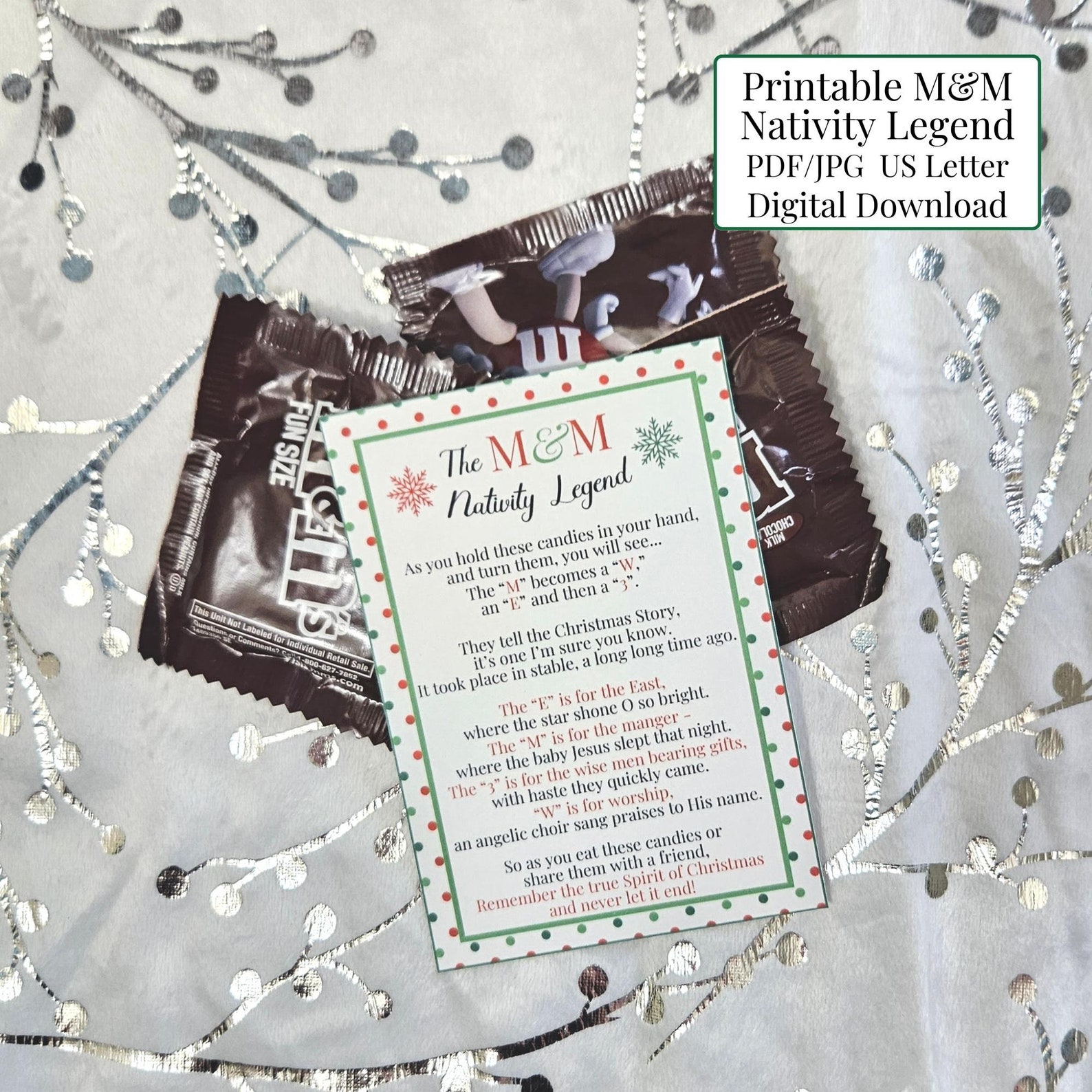 M&M Nativity Legend Christmas Tags Gifts Treats Cards Chocolate Candy ...