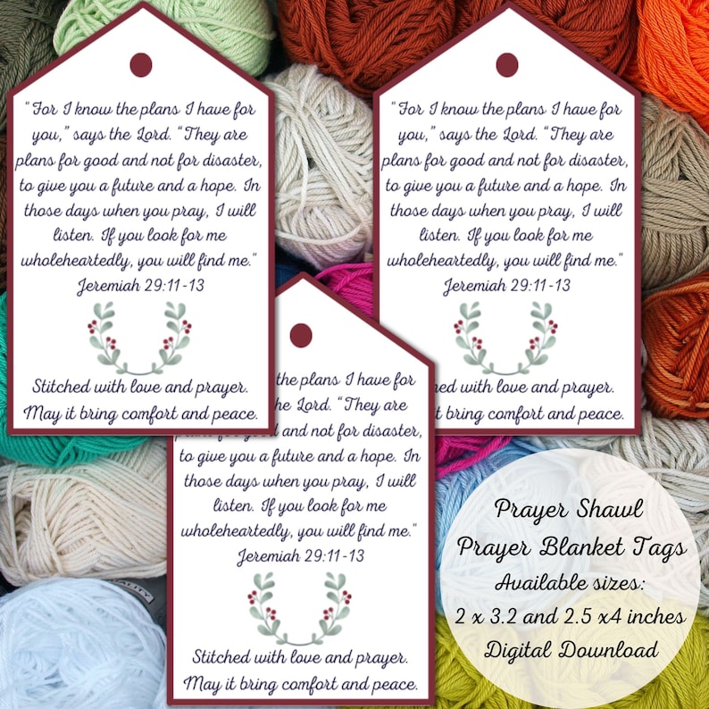Prayer Shawl Scripture Tag Prayer Blankettags Tags for Crochet Tags for ...