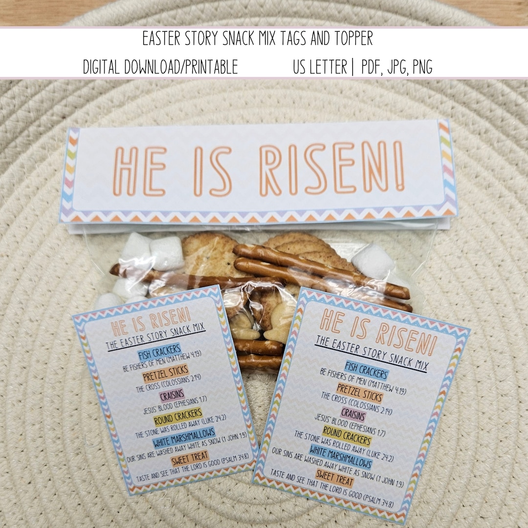 Easter Story Snack Mix Printable, Easter Story Snack Treat Gift Tag ...