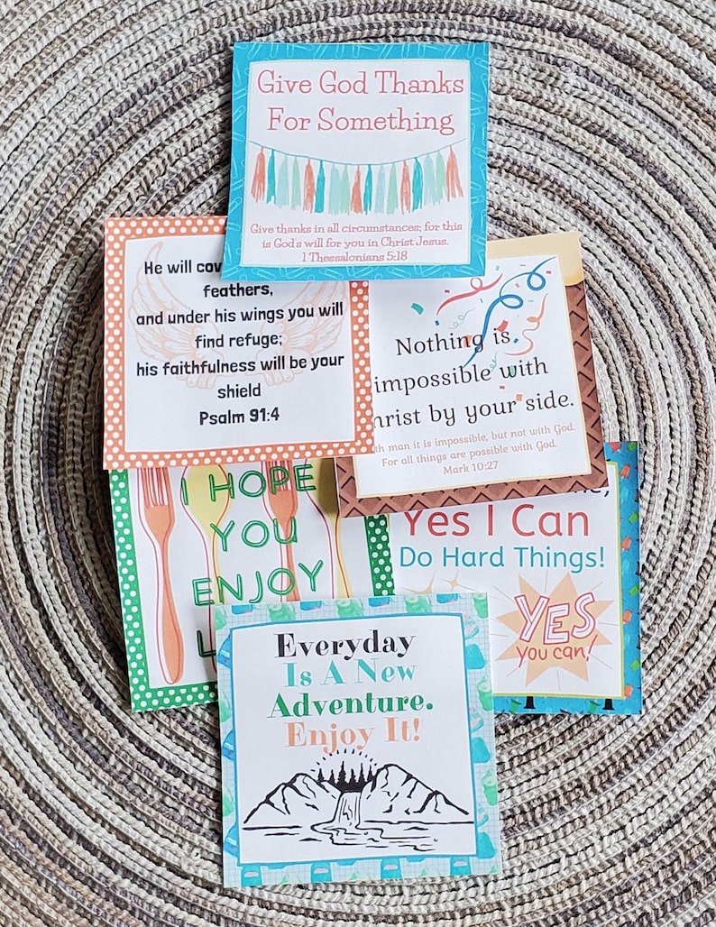 Christian Printable Lunchbox Notes for Kids Inspiring Notes ...