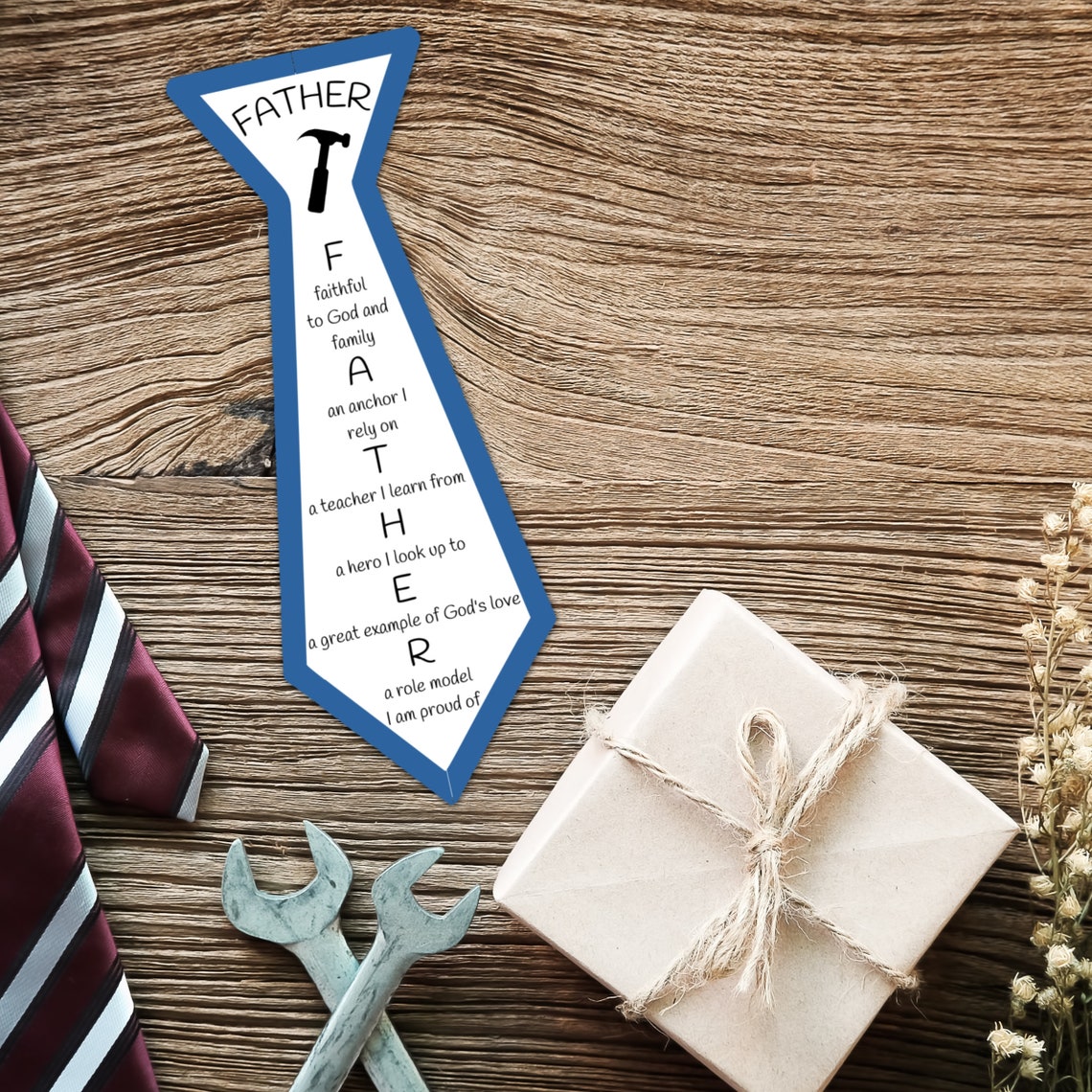 Father's Day Neck Tie Printable, Father Acronym Printable, Neck Tie ...