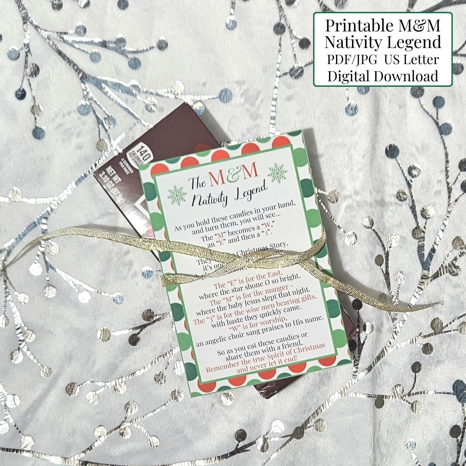 M&M Nativity Legend Christmas Tags Gifts Treats Cards Chocolate Candy ...