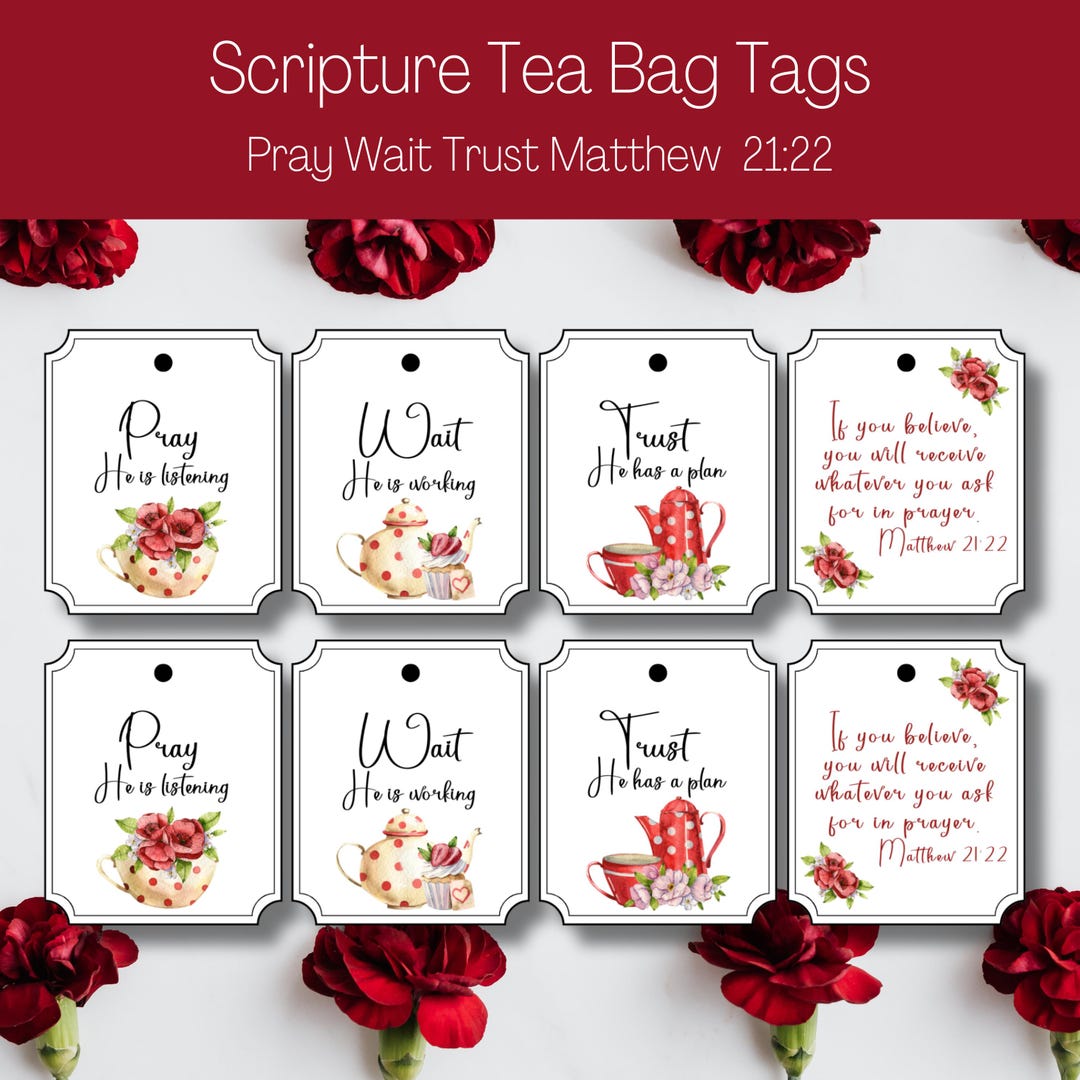 Scripture Tea Bag Tags: Bible Verse Christian Printable Tea Tags ...