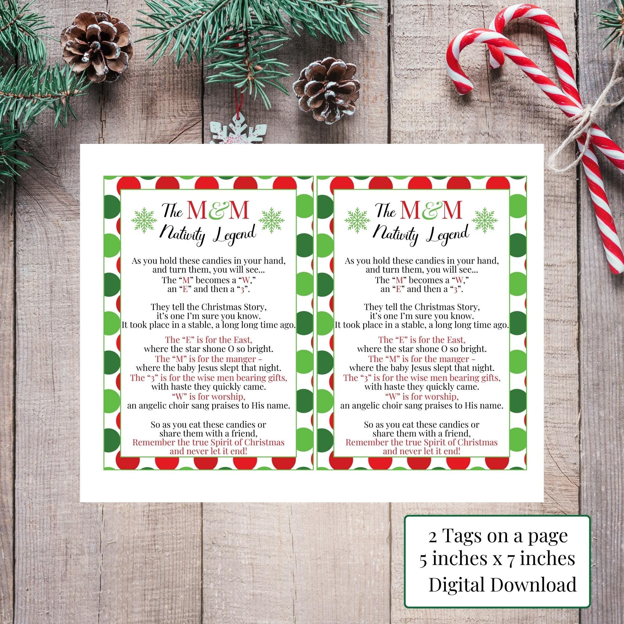 M&M Nativity Legend Christmas Tags Gifts Treats Cards Chocolate Candy ...