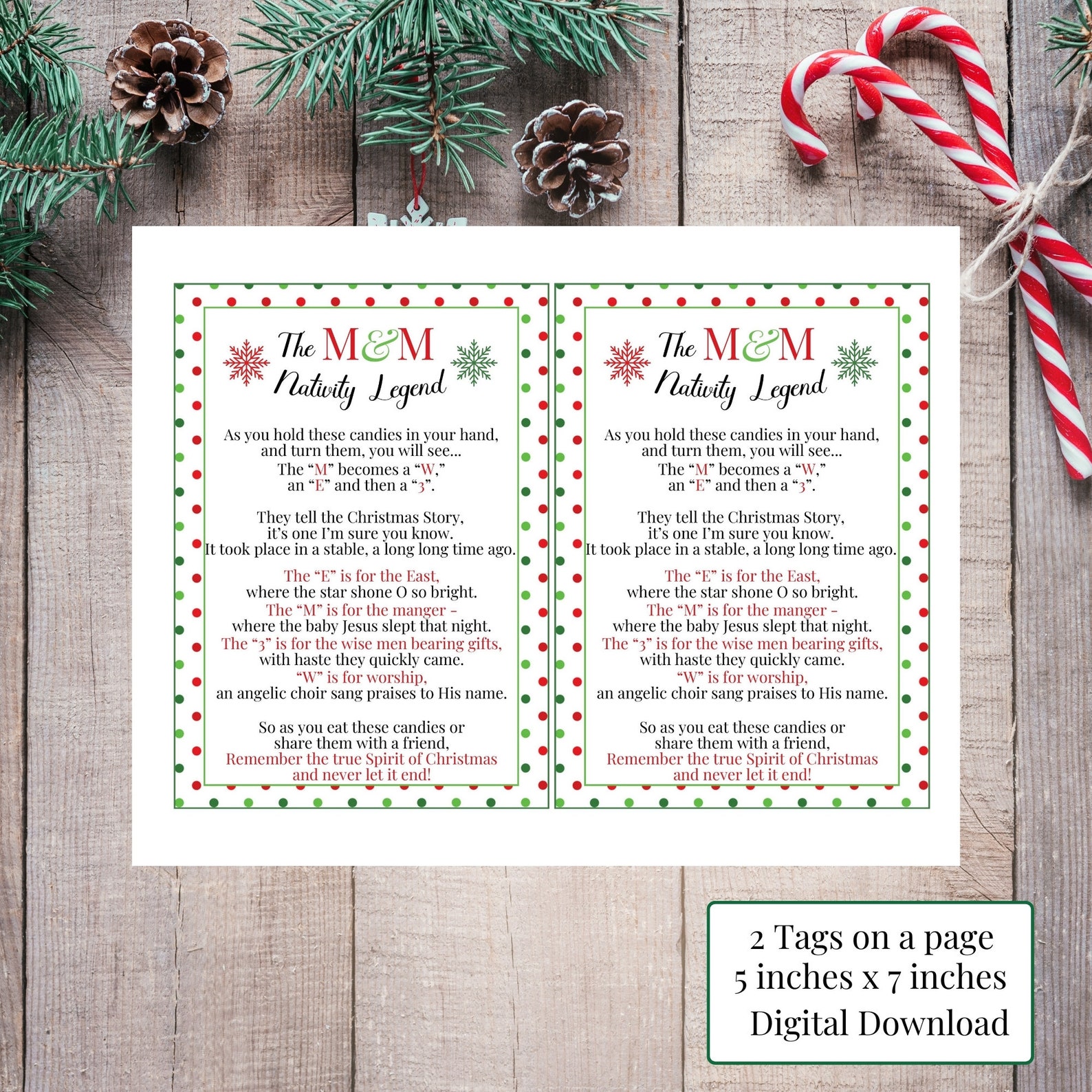 M&M Nativity Legend Christmas Tags Gifts Treats Cards Chocolate Candy ...