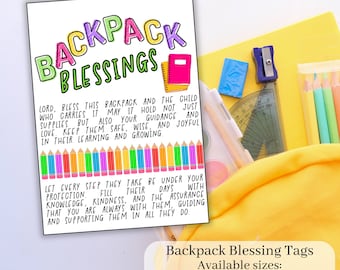 Backpack Blessing Kit, Back to School Blessing, Backpack Prayer, First ...