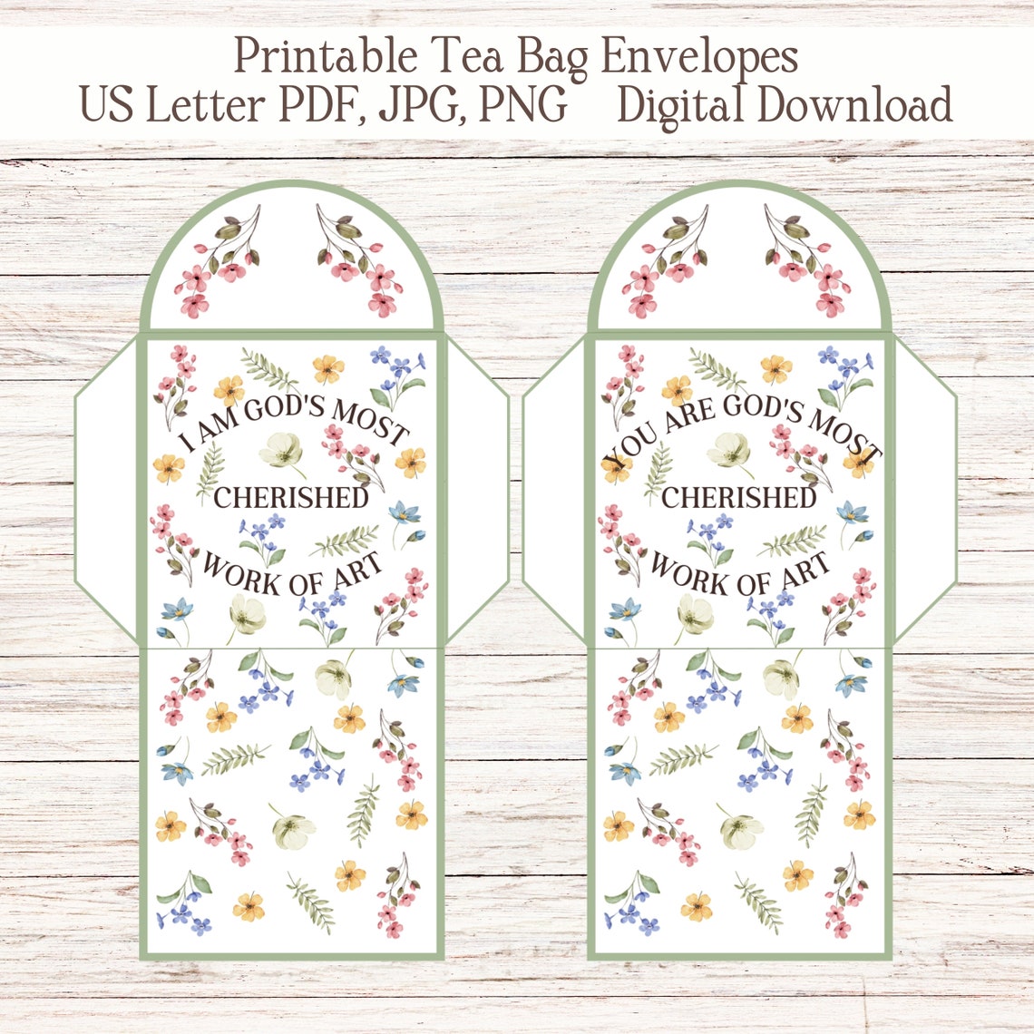 Printable Tea Bag Envelopes Tea Bag Wrapper Tea Lover Gift Teabag ...