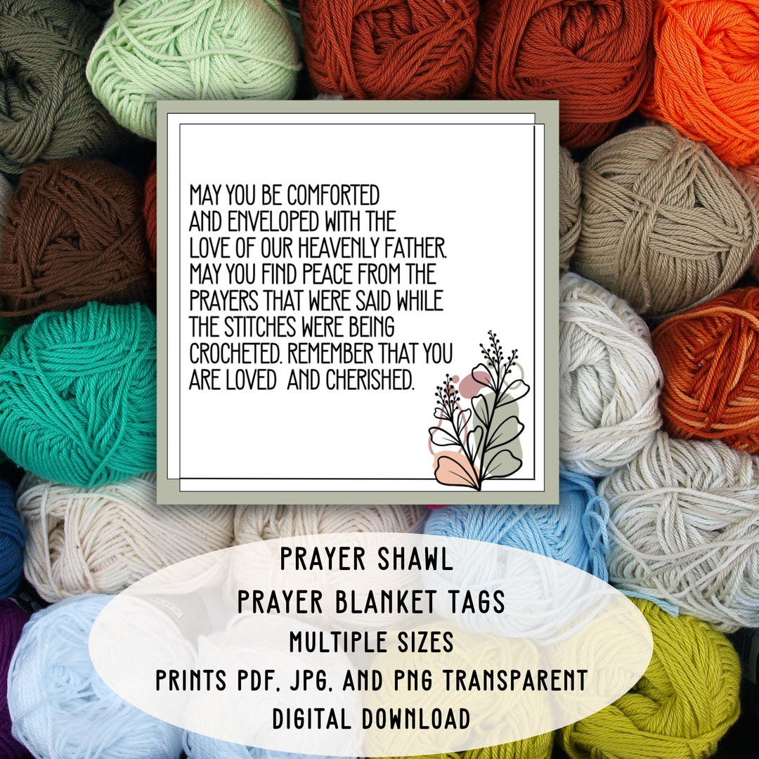 Printable Prayer Tags for Handmade Gifts – Prayer Shawl Tags, Blanket ...