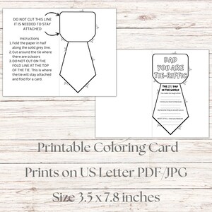 Father's Day Card Activity Sunday School Craft for Dad Coloring Tie Tie ...