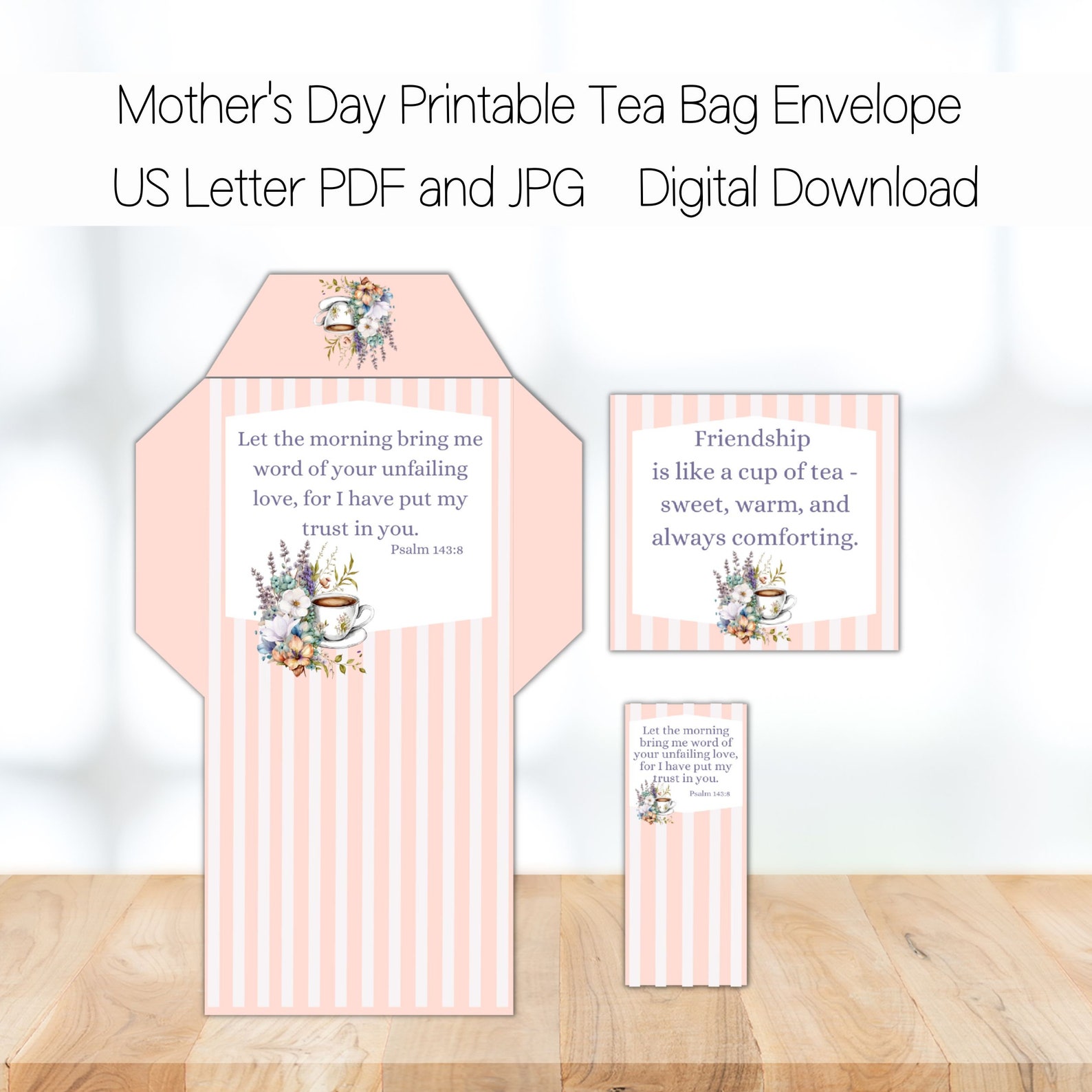 Printable Tea Bag Envelope Tea Bag Wrapper Tea Lover Gift Teabag Holder ...