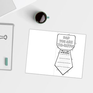 Father's Day Card Activity Sunday School Craft for Dad Coloring Tie Tie ...