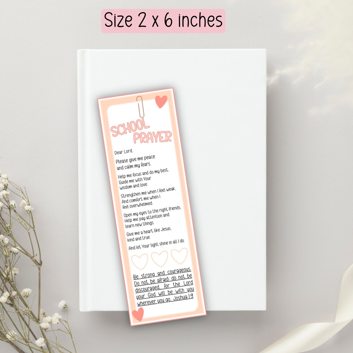 School Prayer Bookmark, First Day of School, Backpack Blessing Bookmark ...