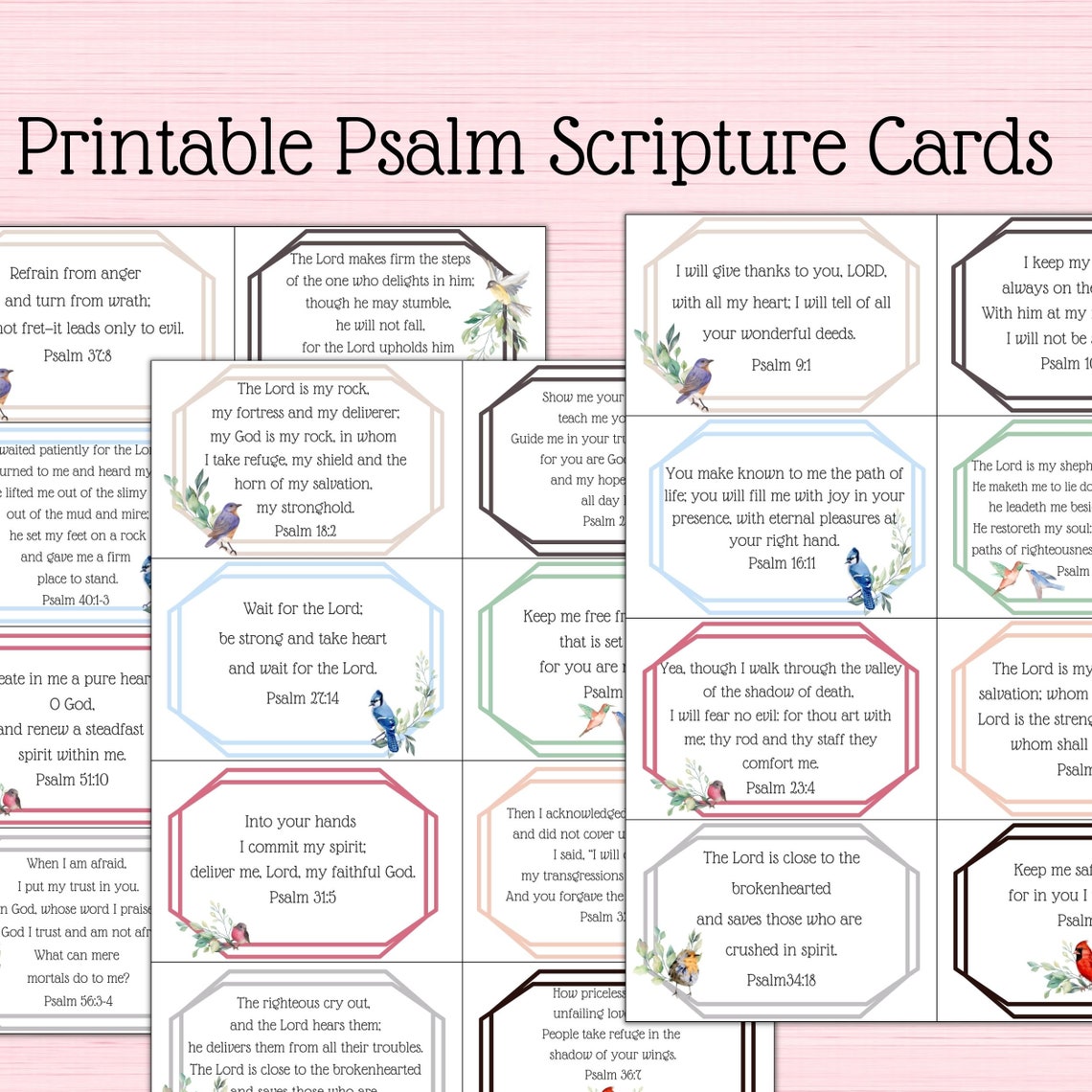 Psalm Scripture Cards Bible Verse Cards Encouraging Words - Etsy