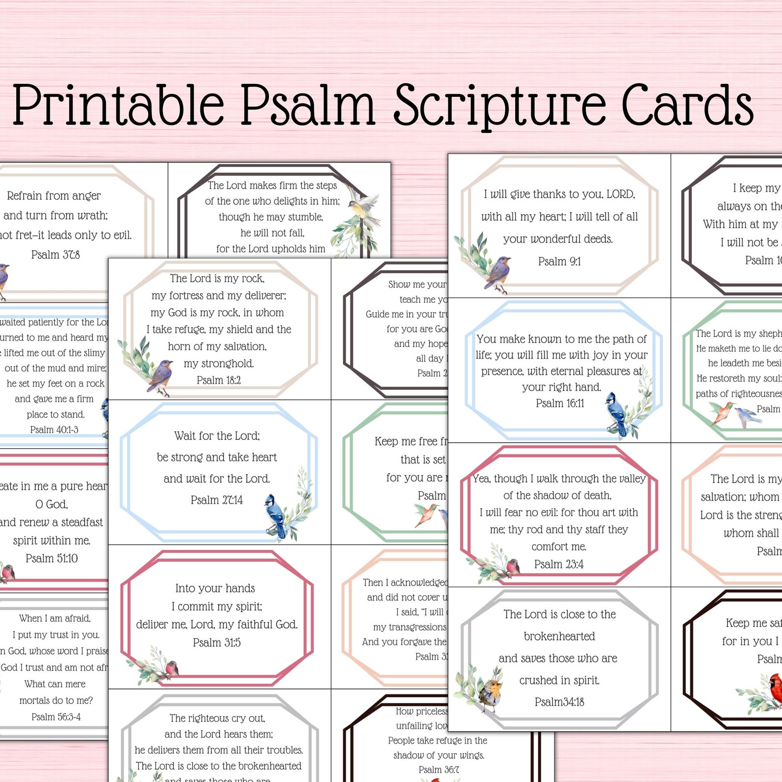 Psalm Scripture Cards Bible Verse Cards Encouraging Words - Etsy
