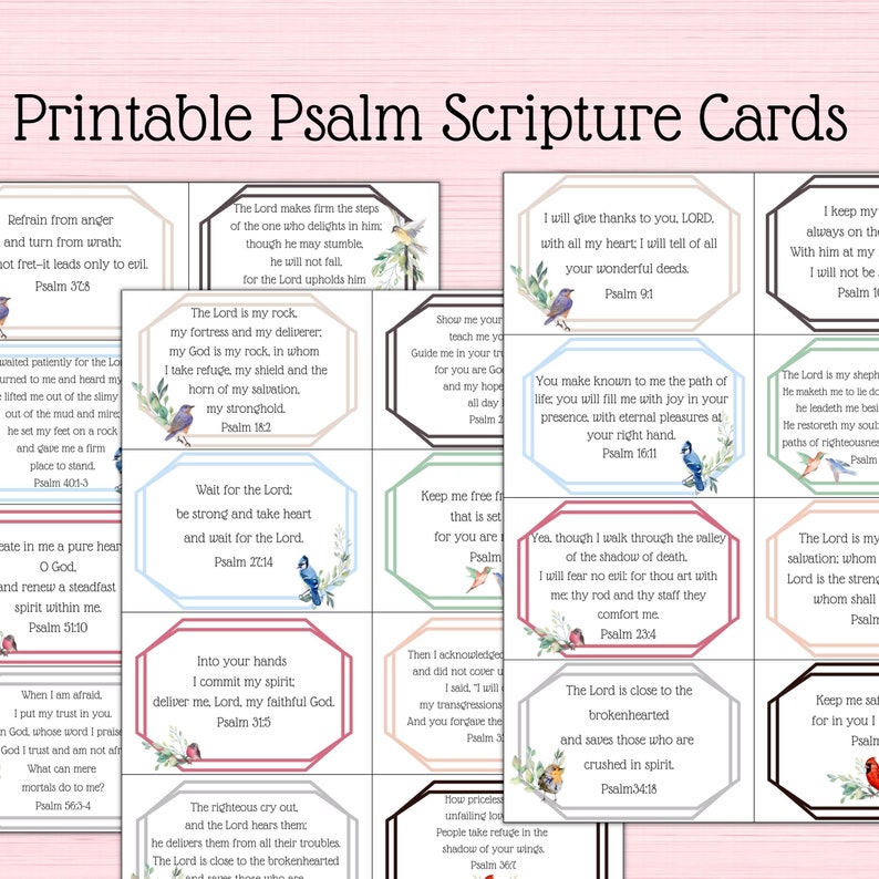 Psalm Scripture Cards Bible Verse Cards Encouraging Words - Etsy