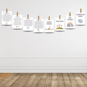 Easter Story Cards, Holy Week Easter Countdown, Sunday School Print ...