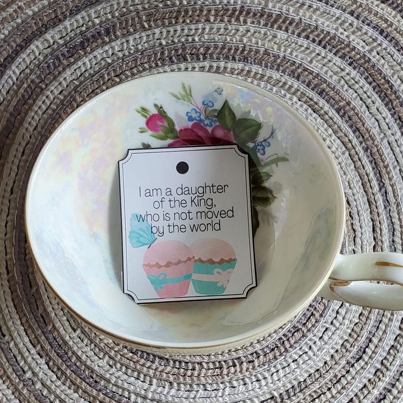 Christian Tea Bag Tags: Daughter of a King Bible Verses (digital ...