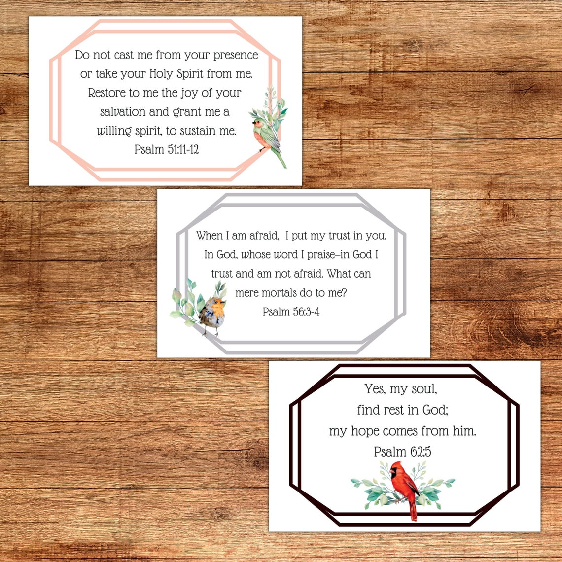 Psalm Scripture Cards Bible Verse Cards Encouraging Words Digital ...