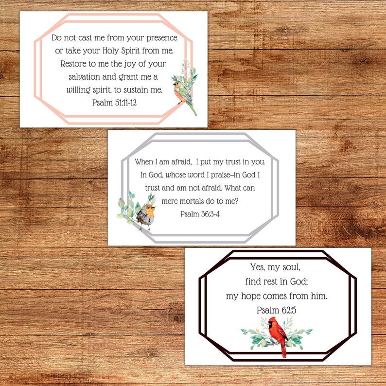 Psalm Scripture Cards Bible Verse Cards Encouraging Words Digital ...