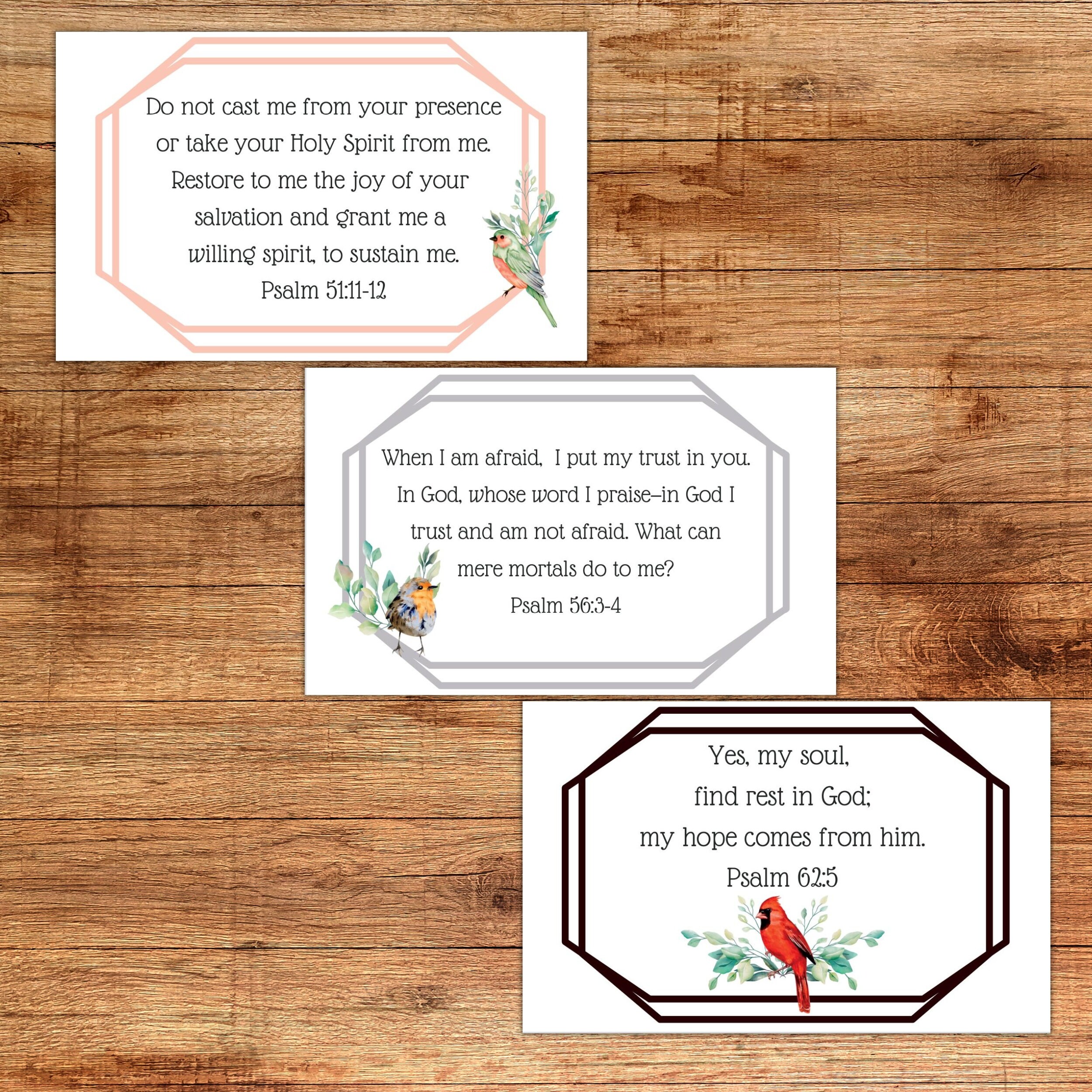 Psalm Scripture Cards Bible Verse Cards Encouraging Words Digital ...