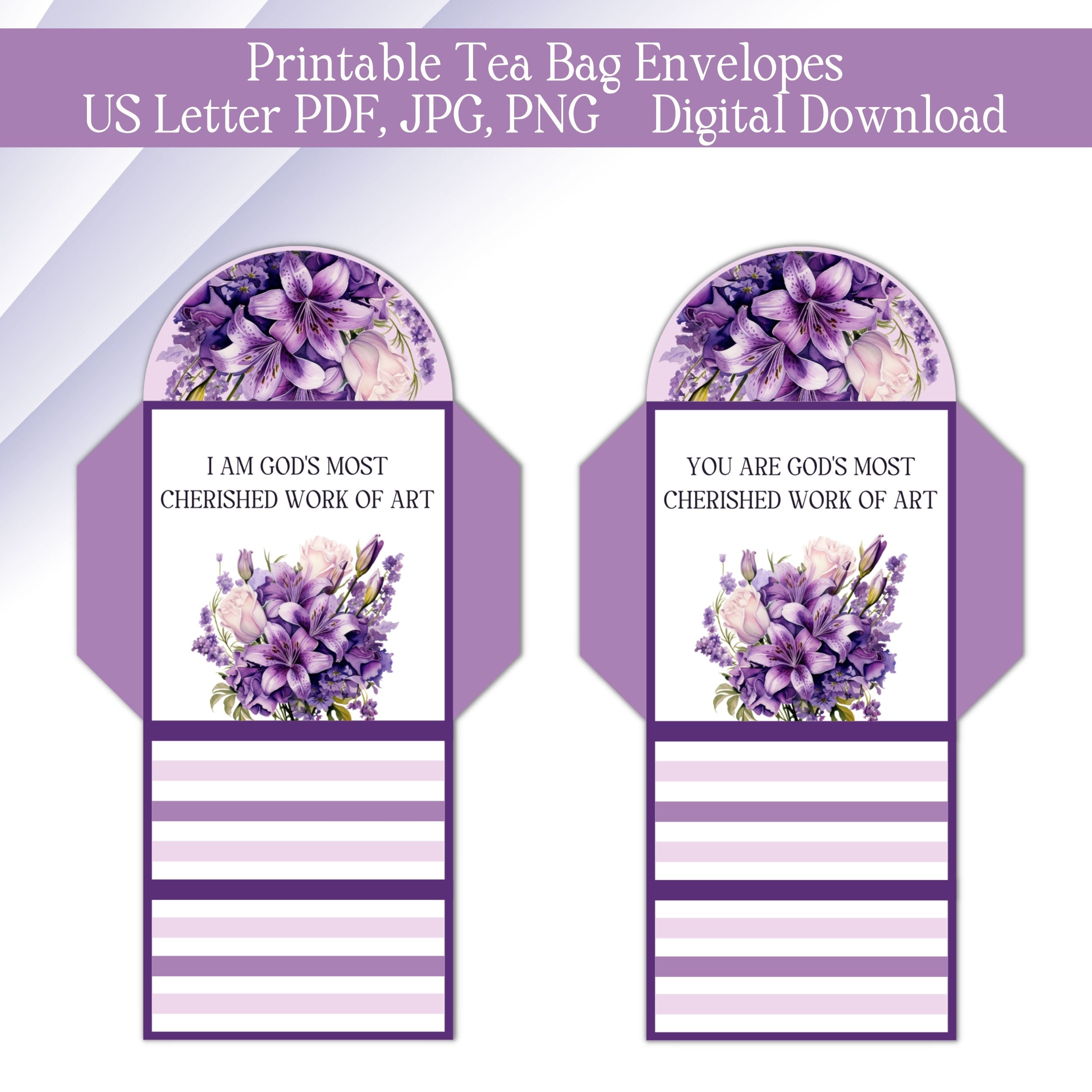 Printable Tea Bag Envelopes Tea Bag Wrapper Tea Lover Gift Teabag ...