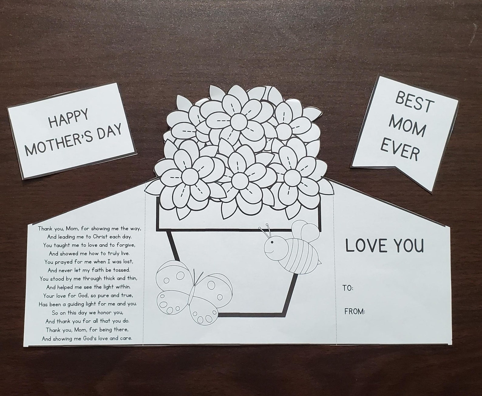 Mother's Day Card Activity Sunday School Craft for Mom - Etsy