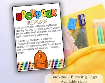 Backpack Blessing Kit, Back to School Blessing, Backpack Prayer, First ...