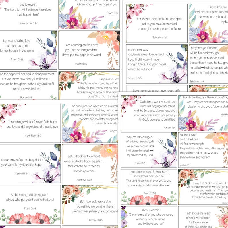 Hope Scripture Cards Bible Verse Cards Bible Study Cards - Etsy