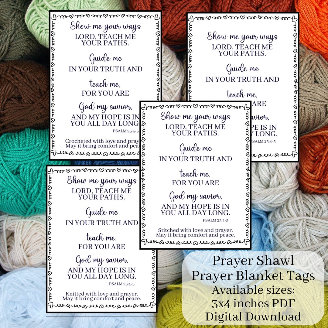 Prayer Shawl Tags: Psalm Scripture, Crochet, Knit (PDF Download) - Etsy