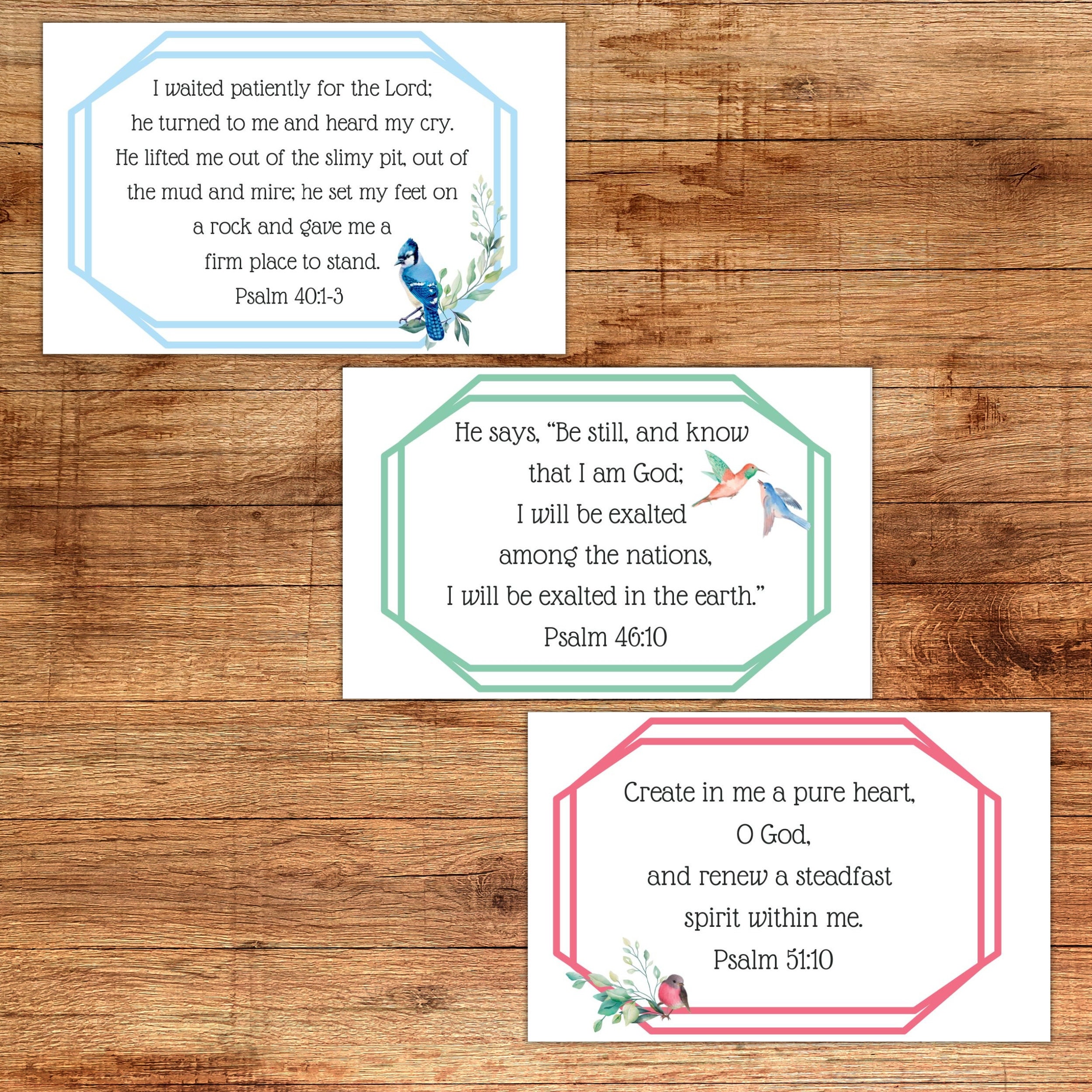 Psalm Scripture Cards Bible Verse Cards Encouraging Words Digital ...
