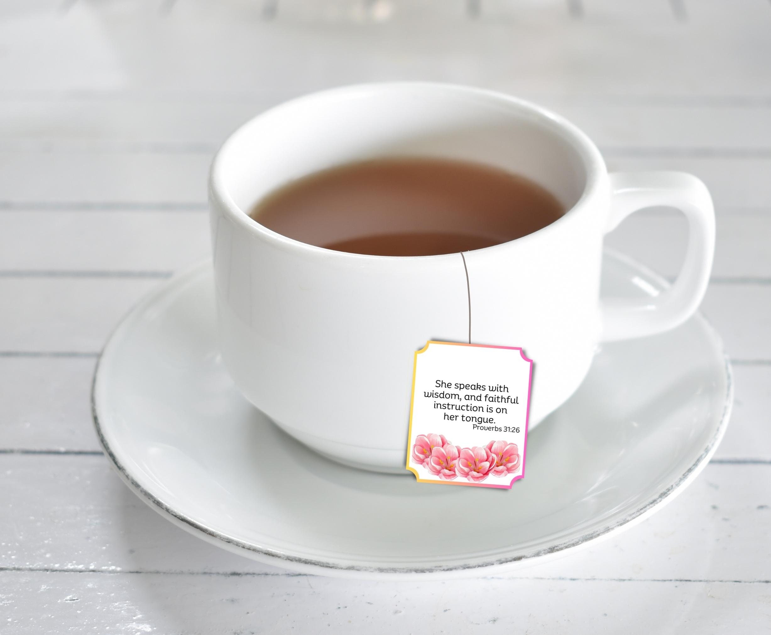 Proverbs 31 Tea Tags Scripture Tea Tags Printable Gift Tags Tea Bag ...