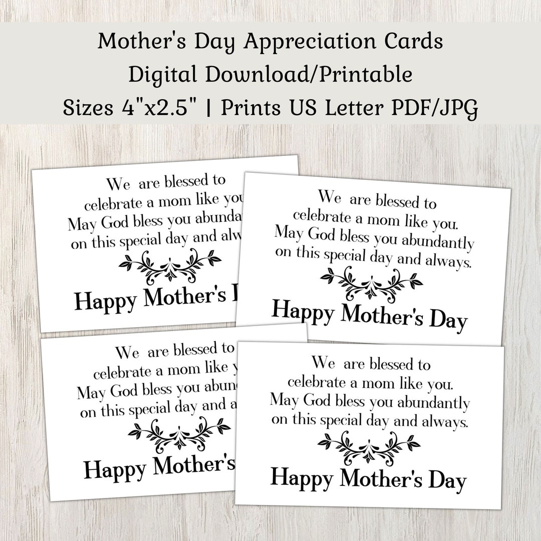 Mother's Day Church Tag Church Gift Card Appreciation - Etsy