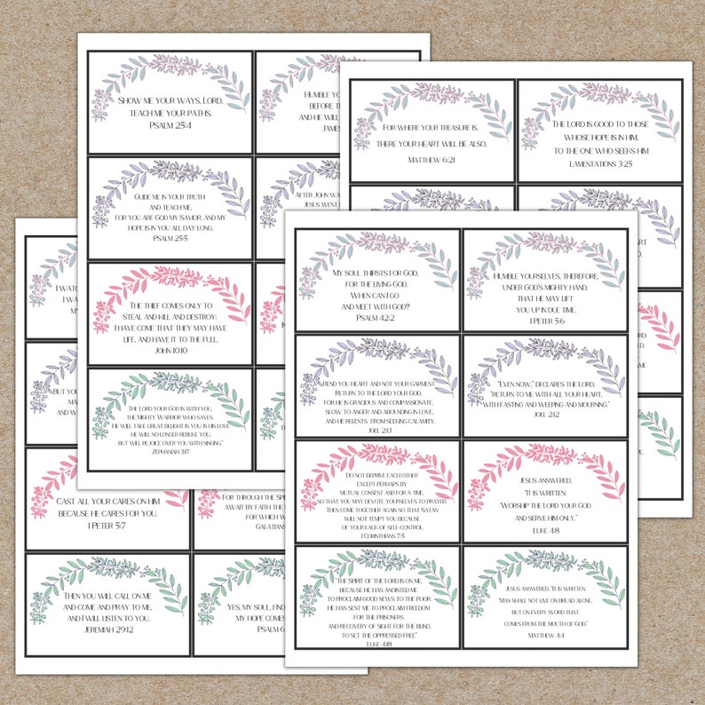 Scripture Cards Bible Verse Cards Encouraging Words Faith - Etsy