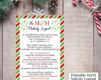 M&M Nativity Legend Christmas Tags Gifts Treats Cards Chocolate Candy ...