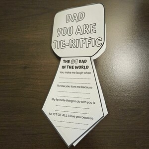 Father's Day Card Activity Sunday School Craft for Dad Coloring Tie Tie ...