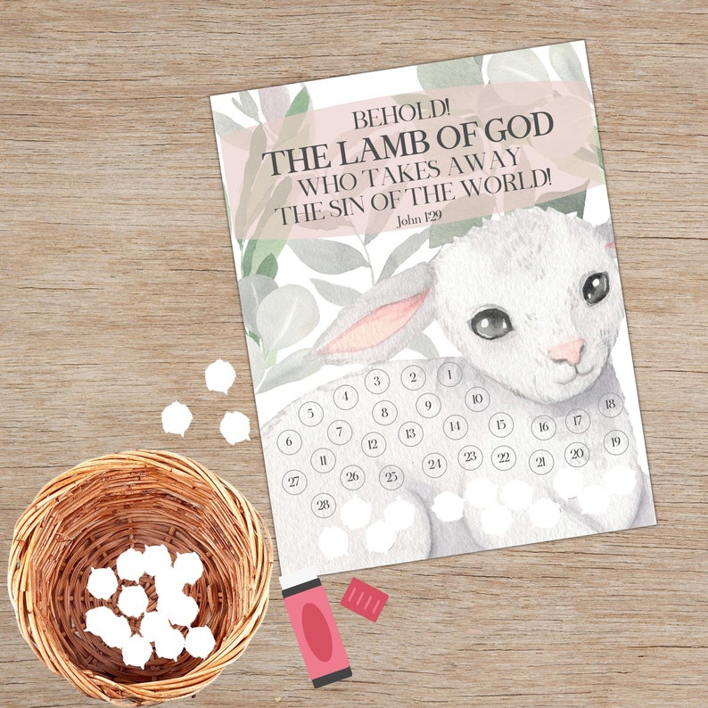 40 Days Lenten Calendar, Lenton Printable, Countdown to Easter, Lent ...